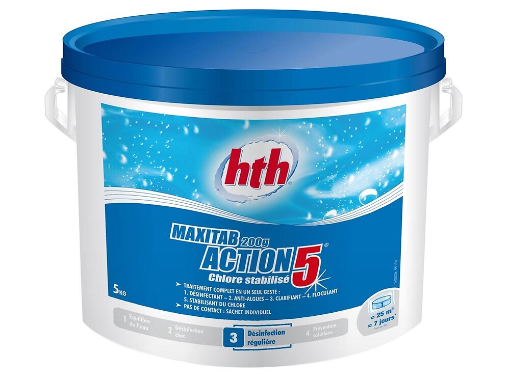 Chlore 5 actions Maxitab 5 kg - HTH | Bricorama