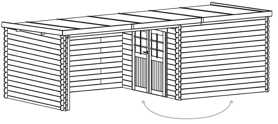 Abri de jardin avec terrasse couverte Rohan - Sapin - 19,82m2 | Bricomarché