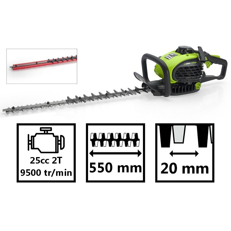 Taille Haies thermique 25cm3 Moteur 2 Temps Lame 55cm VITO Rotation 90° 9500 Tours/min | Bricomarché