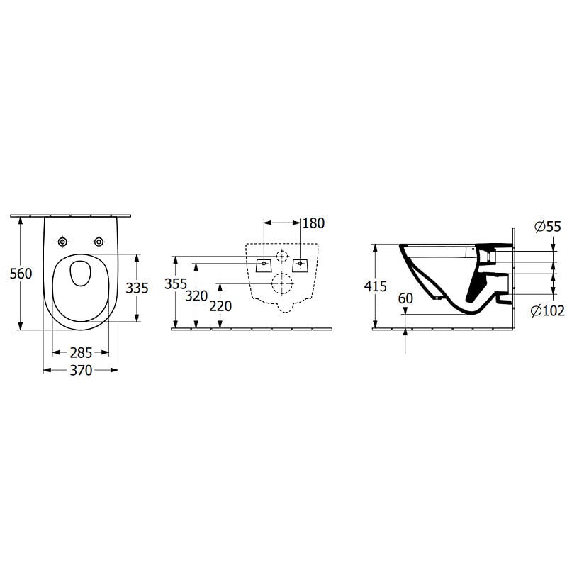 Villeroy & Boch Universo Combipack WC suspendu sans bride à fond creux ...