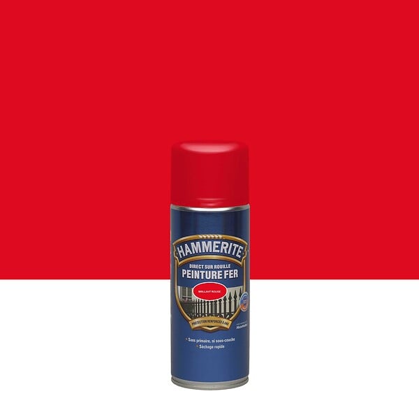 Peinture aerosol Direct sur Rouille - Rouge vif - Brillant - 400ml ...