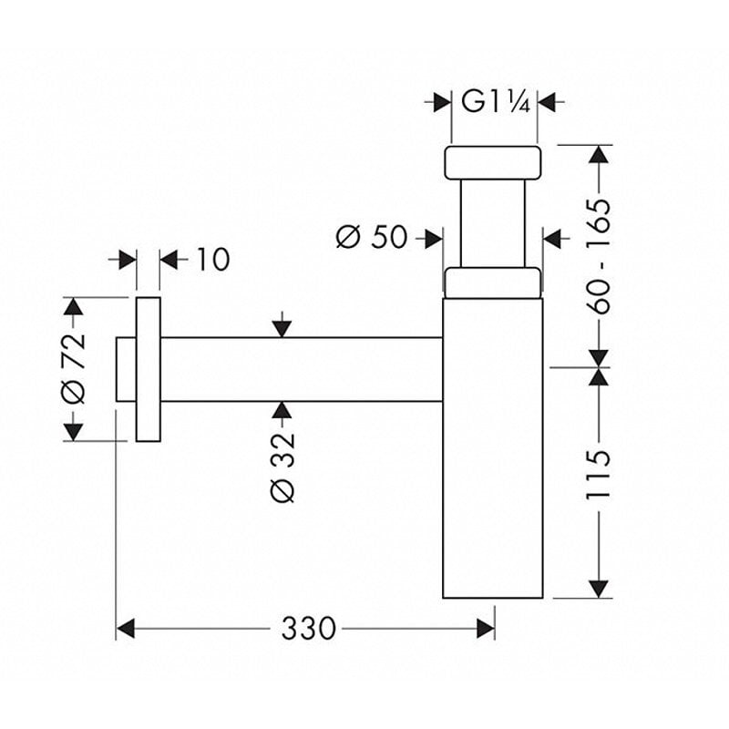 Siphon De Lavabo Flowstar 33x42 Hansgrohe Design | Brico Cash