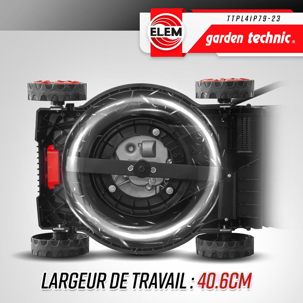 Tondeuse thermique poussée 79.8CC avec carter en plastique - Elem ...