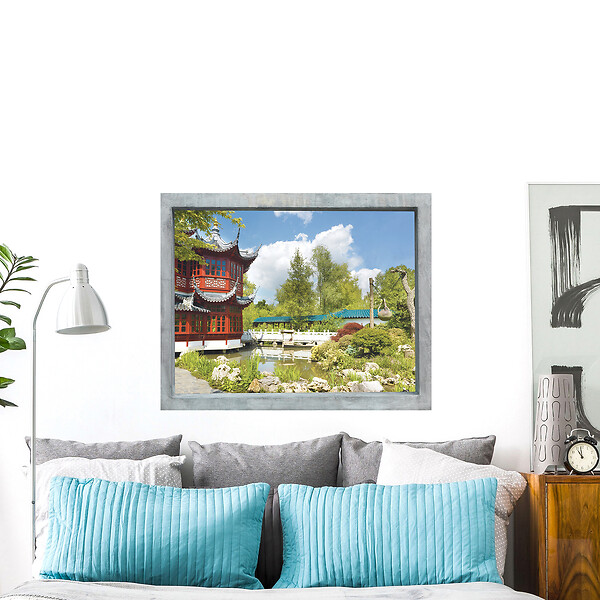 Sticker décoratif 3D Jardin asiatique zen 60x75cm - Effet verdure ...