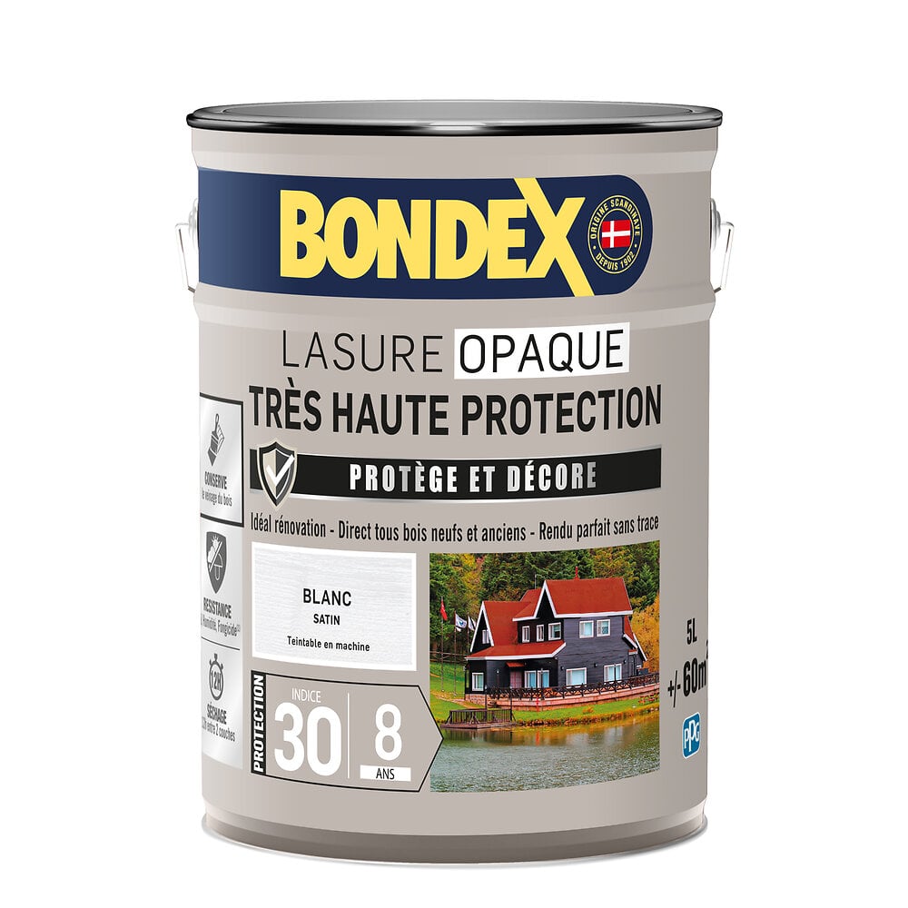 Lasure BONDEX Opaque Blanc Satin 5L | Bricorama