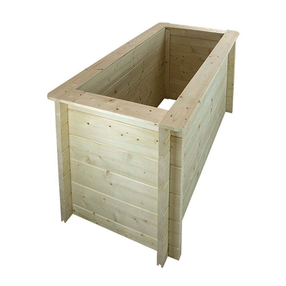 Plate-bande surélevée en bois - 118x58xH57 cm - bois massif pin/épicéa 28 mm - Timbela M619 ...