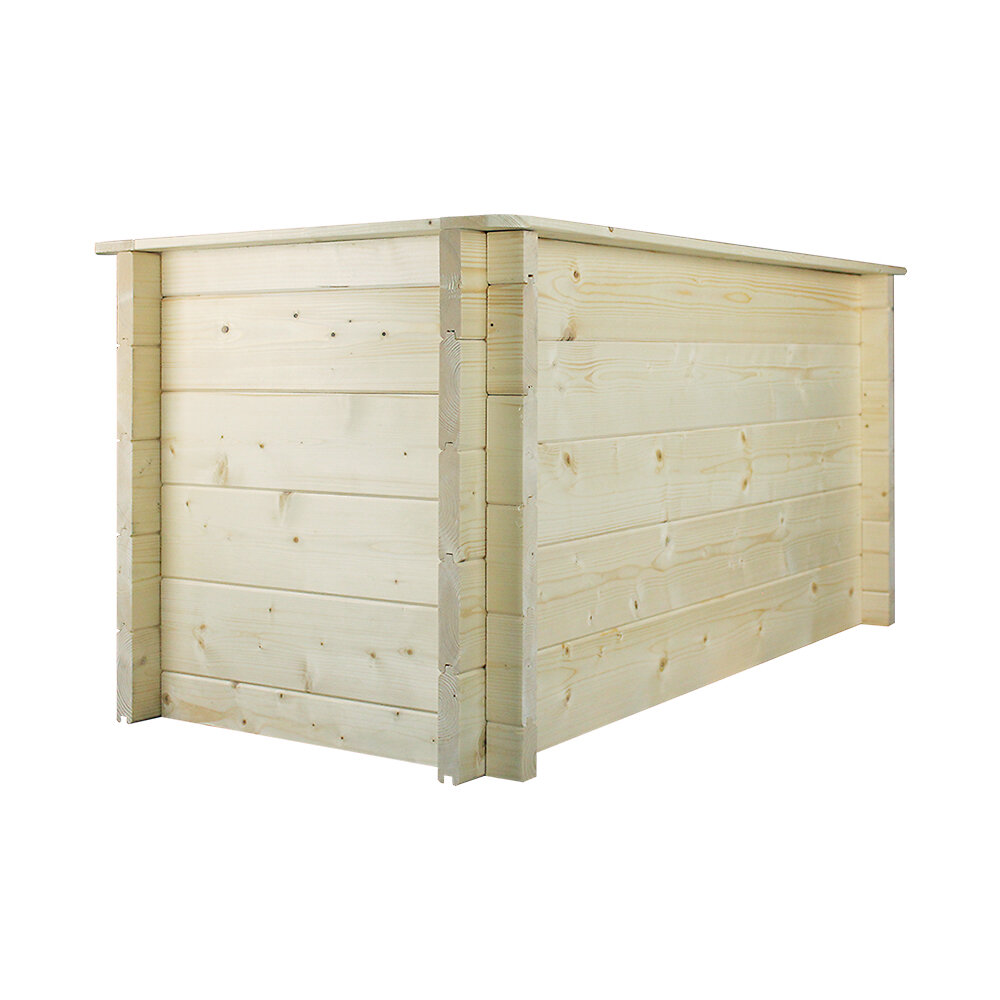Plate-bande surélevée en bois - 118x58xH57 cm - bois massif pin/épicéa 28 mm - Timbela M619 ...