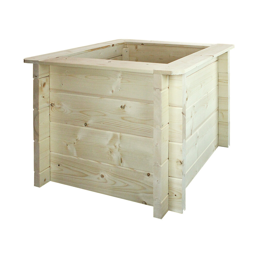 Plate-bande surélevée en bois - 58x58xH46 cm - bois massif pin/épicéa 28 mm - Timbela M617 ...