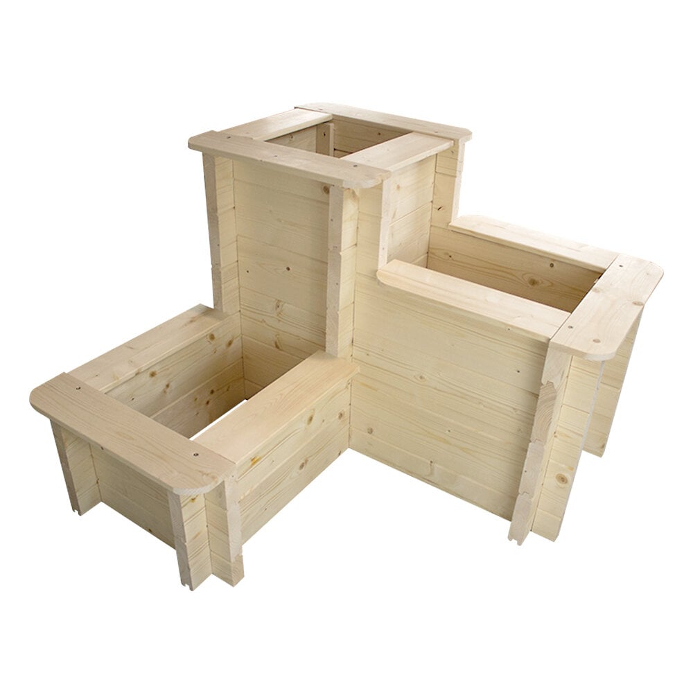 Plate-bande surélevée en bois - 78x78xH59 cm - bois massif pin/épicéa 28 mm - Timbela M622 ...