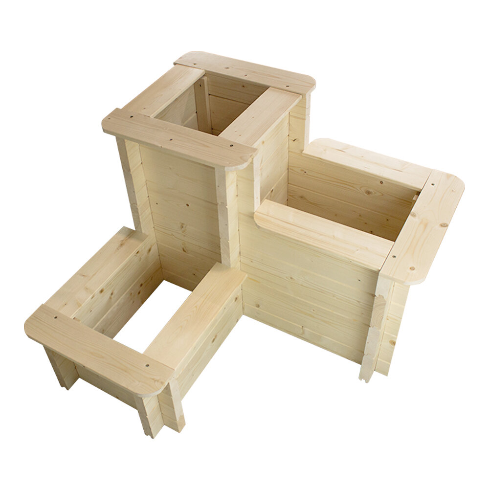 Plate-bande surélevée en bois - 78x78xH59 cm - bois massif pin/épicéa 28 mm - Timbela M622 ...