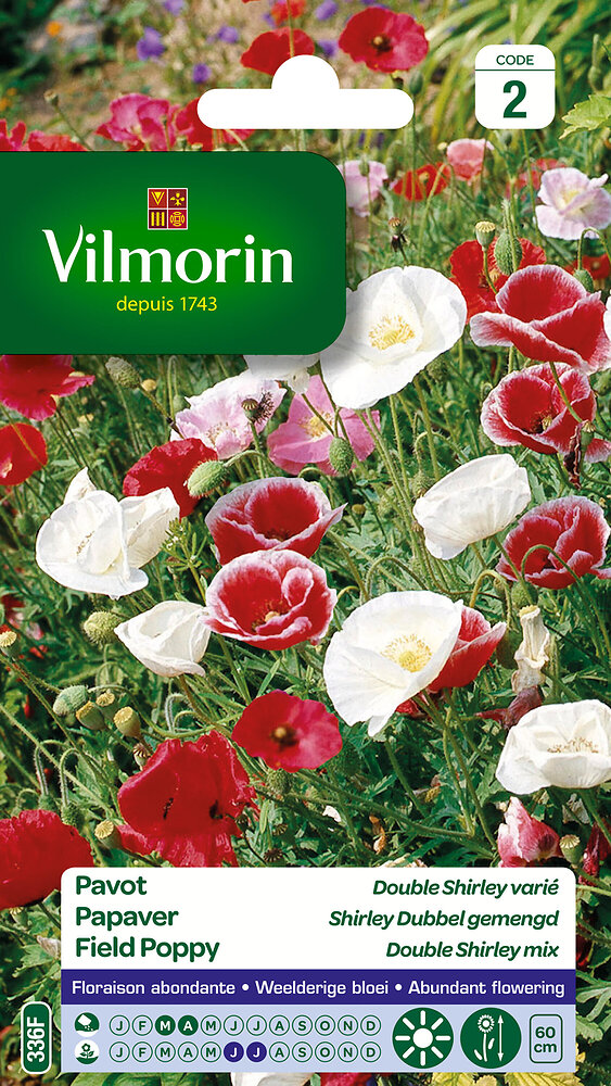 Pavot double Shirley varie Vilmorin | Bricorama
