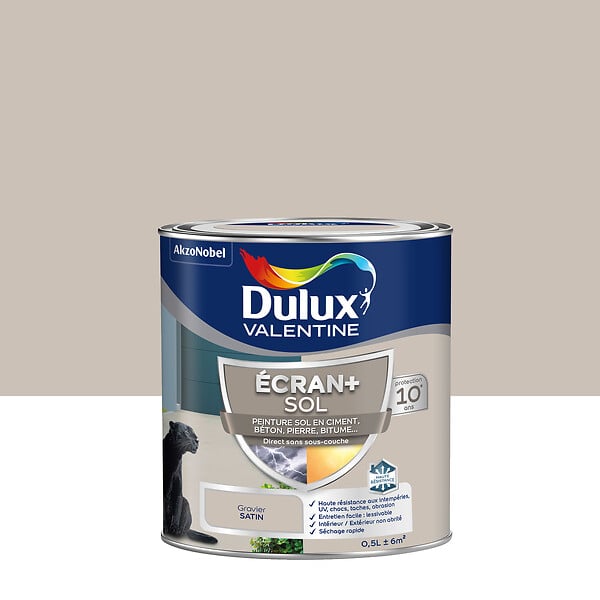 Peinture Sol int/ext Ecran+ Dulux Valentine Satin - Gravier 0,5 L ...