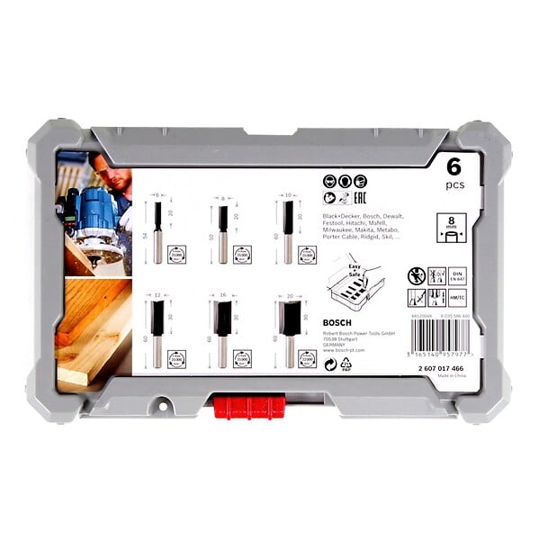 Coffret de 6 fraises droites Bosch Professional 2607017466 à queue de ...