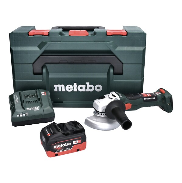 Metabo W 18 LT BL 11-125 Meuleuse d'angle sans fil 18 V 125 mm brushless + 1x Batterie 8,0 Ah ...