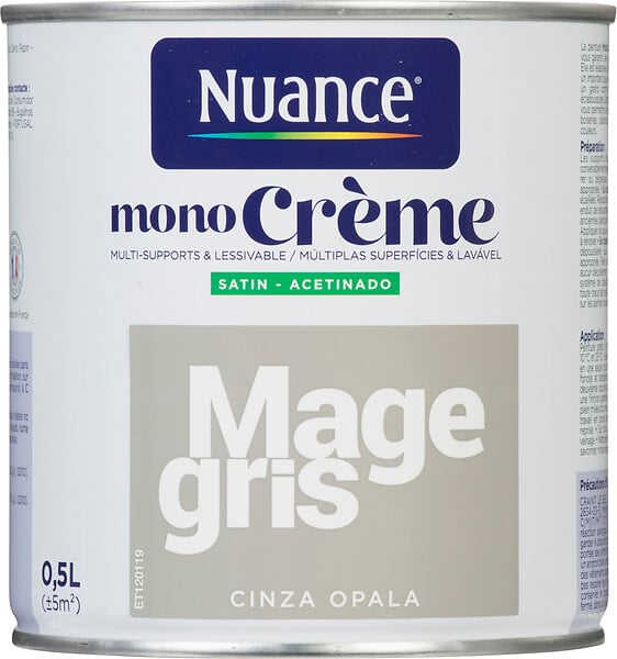 Peinture MonoCrème - Mage gris - Satin - 0,5L NUANCE | Bricomarché