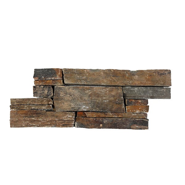 Plaquette de parement Premium pierre naturelle massif Schiste Oxydé intérieur / extérieur (lot ...