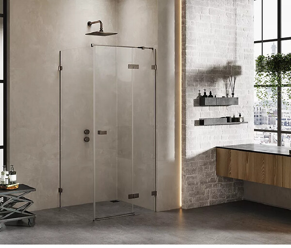 Cabine de douche inox brossé 100x70cm,pivotante droite CARAIBES ...