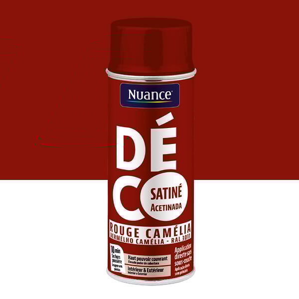 Peinture aerosol - Rouge camelia - Satin - 400ml NUANCE | Bricomarché