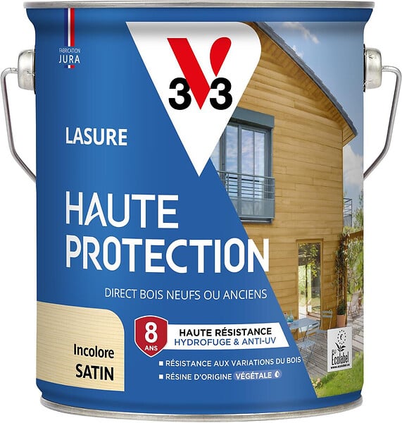 Lasure Haute Protection 8 ans satin incolore 2,5 L V33 BOIS | Bricomarché