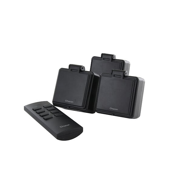 Set de 3 minis prises étanches Chacon + télécommande | Bricomarché