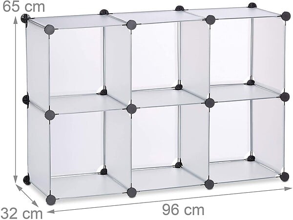 Étagère rangement 6 casiers plastique modulable DIY assemblage plug in ...