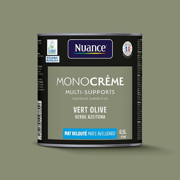 Peinture MonoCrème - Vert olive - Mat - 0.5L NUANCE | Bricomarché