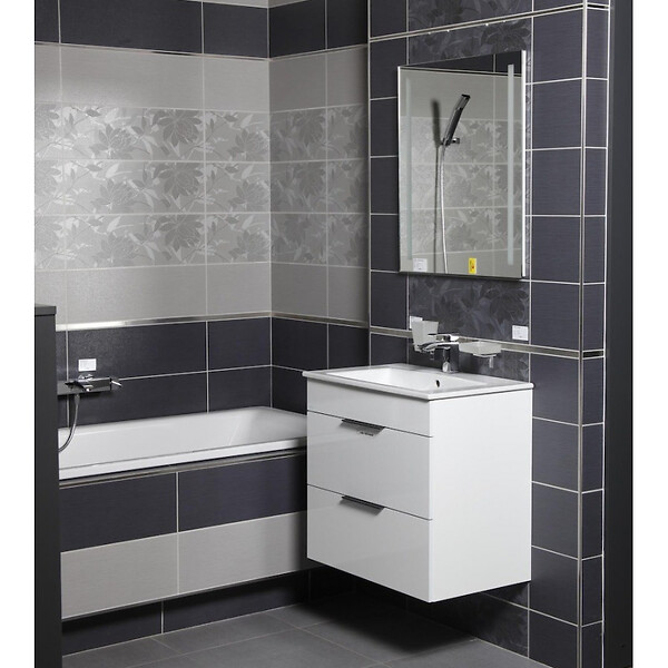 Jika (Groupe Roca) Cube Meuble de salle de bain blanc 2 tiroirs 64x42 ...