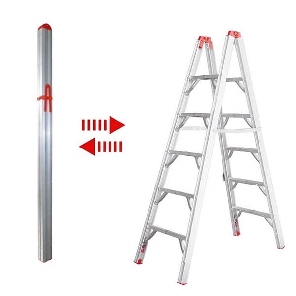 Escabeau pliable télescopique tubulaire 1.8M 5 marches et stockable en tube | Bricorama