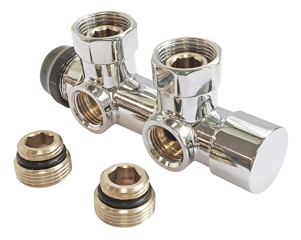 Distributeur thermostatique bitube design chromé pour raccordement ...