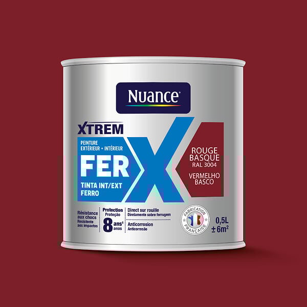 Peinture fer rouge basque SAT 0.5L NUANCE | Bricomarché