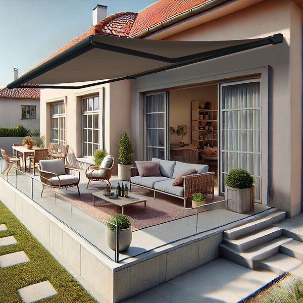 CHICAGO - Store banne coffre (Motorisé à télécommande + LED - Taupe ...