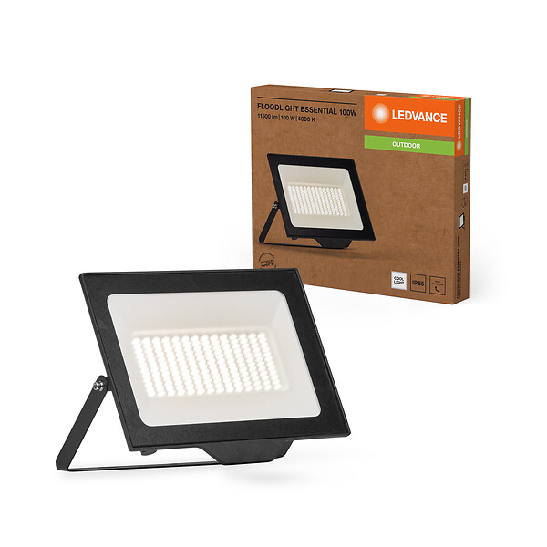 Essentiels projecteur 100w ip65 froid noir LEDVANCE | Bricomarché