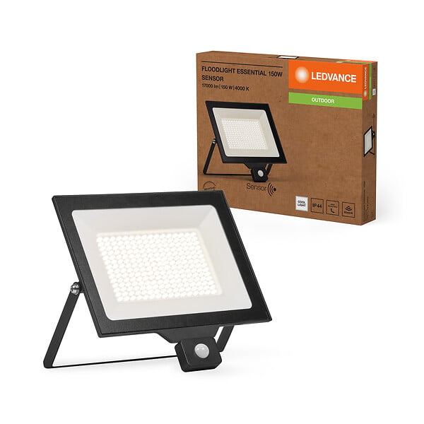 Essentiels projecteur sensor 150w ip65 froid noir LEDVANCE | Bricomarché