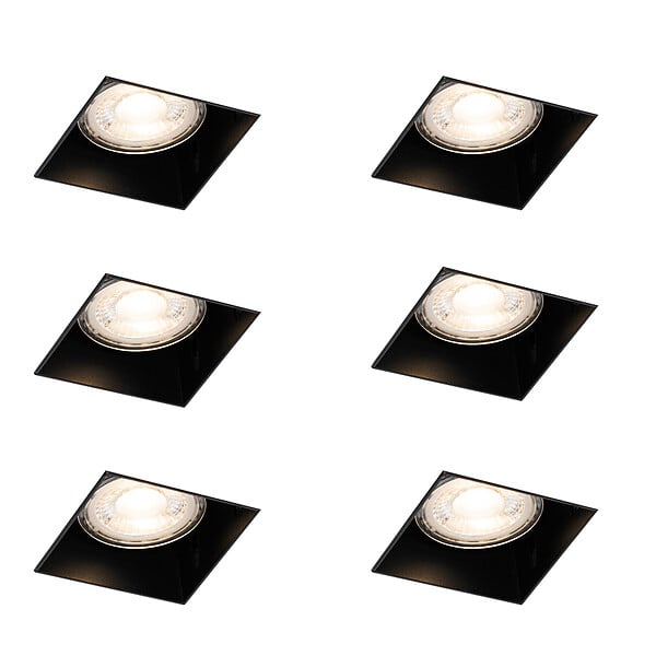 Lot de 6 spots encastrés noirs GU10 50 mm sans cadre - Oneon | Bricomarché