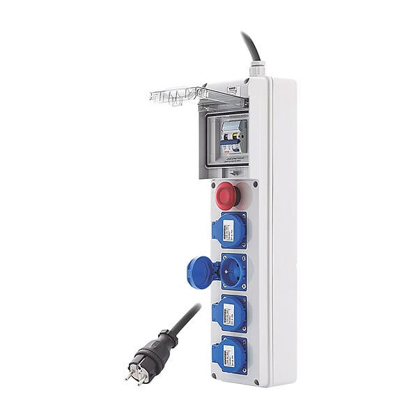 GEWISS-Coffret de chantier monophasé IP44 – 4 prises 230V 16A, différentiel 30mA, arrêt d ...