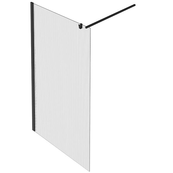 Paroi de douche Contra flute 120cm + kit profilé Noir mat | Bricorama