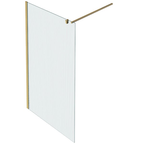 Paroi de douche Contra flute 140cm + kit profilé Laiton brossé | Bricorama