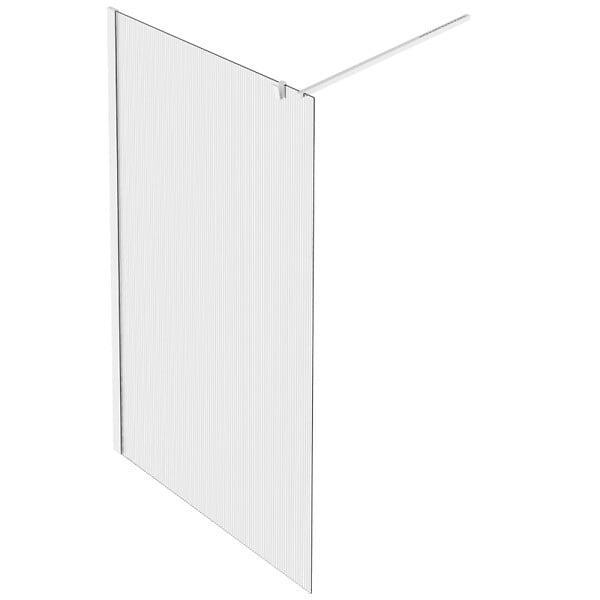 Paroi de douche Contra flute 120cm + kit profilé Blanc mat | Bricorama