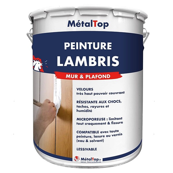 Peinture Lambris - Rouge basque - RAL 3004 - Pot 5L METALTOP | Bricorama