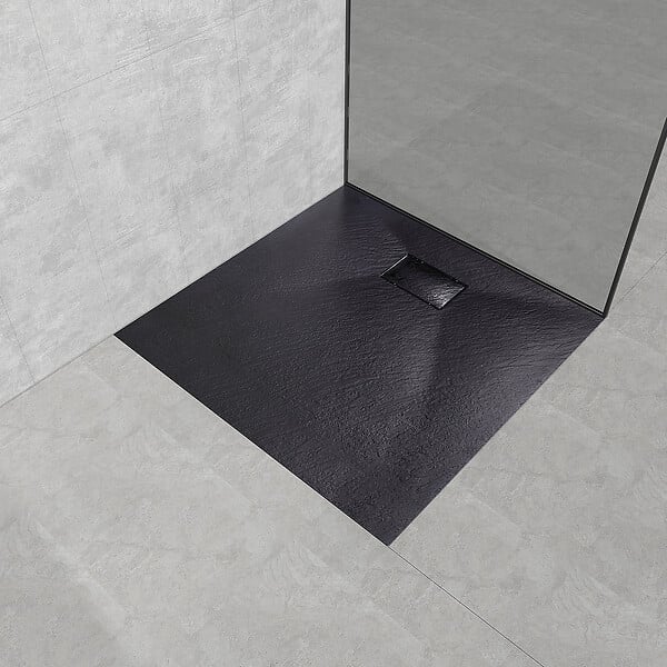 EMKE Receveur de Douche 90 x 90 cm Salle de Bain, Antidérapant, Trou de ...