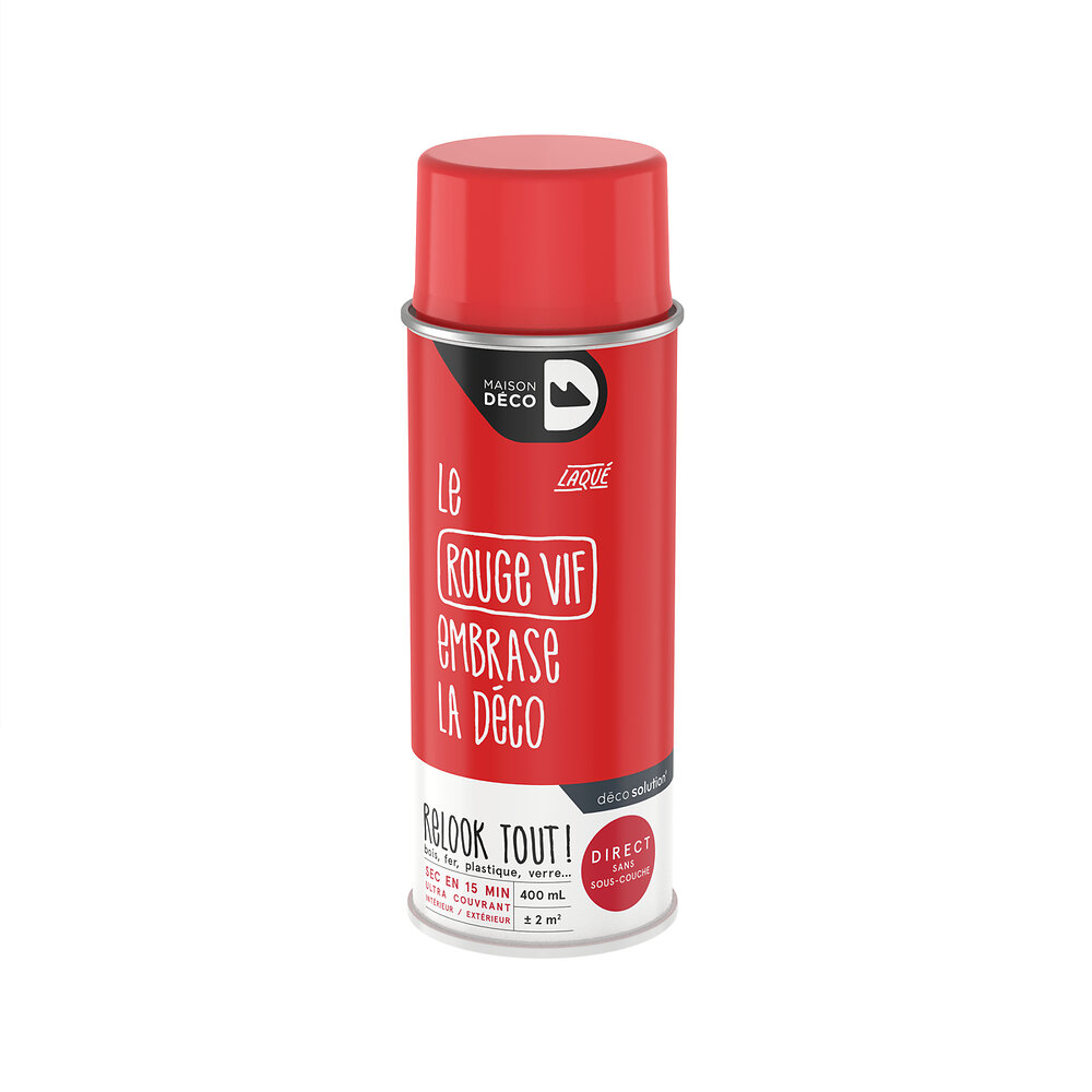 Peinture aérosol Relook Tout - Rouge vif - Brillant - 400ml | Bricomarché