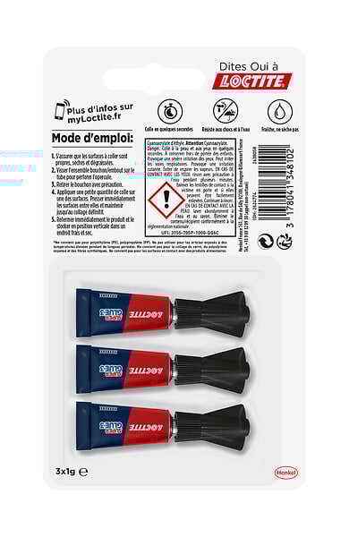 LOCTITE Colles Cyanoacrylates SUPERGLUE-3 Lot de 3 Blister 24uc | Bricorama