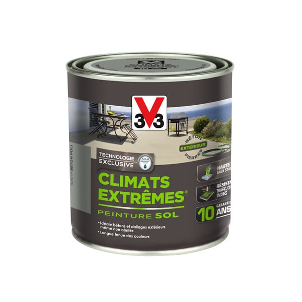 Peinture sol Climats Extrêmes Satin Beton poli Pot 0.5l V33 PEINTURE ...