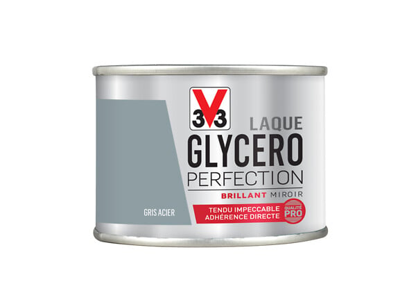 Peinture laque Glycero - Gris acier - Brillant - 125ml V33 PEINTURE ...
