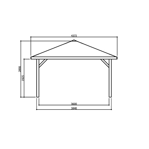Pavillon modulable S7715 4.37x4.37m | Brico Cash