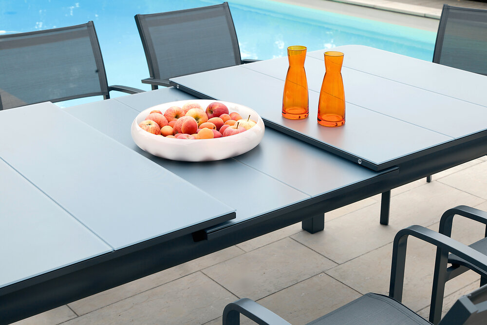 Table extensible Milos - Rectangulaire - Aluminium - 240x100x76cm | Bricorama