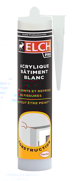 ELCH PRO Mastic Acrylique Bâtiment Blanc cartouche 300ml | Brico Cash