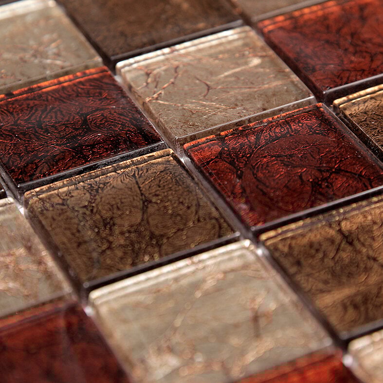 Mosaïque verre mix beige/marron/rouille | Bricorama