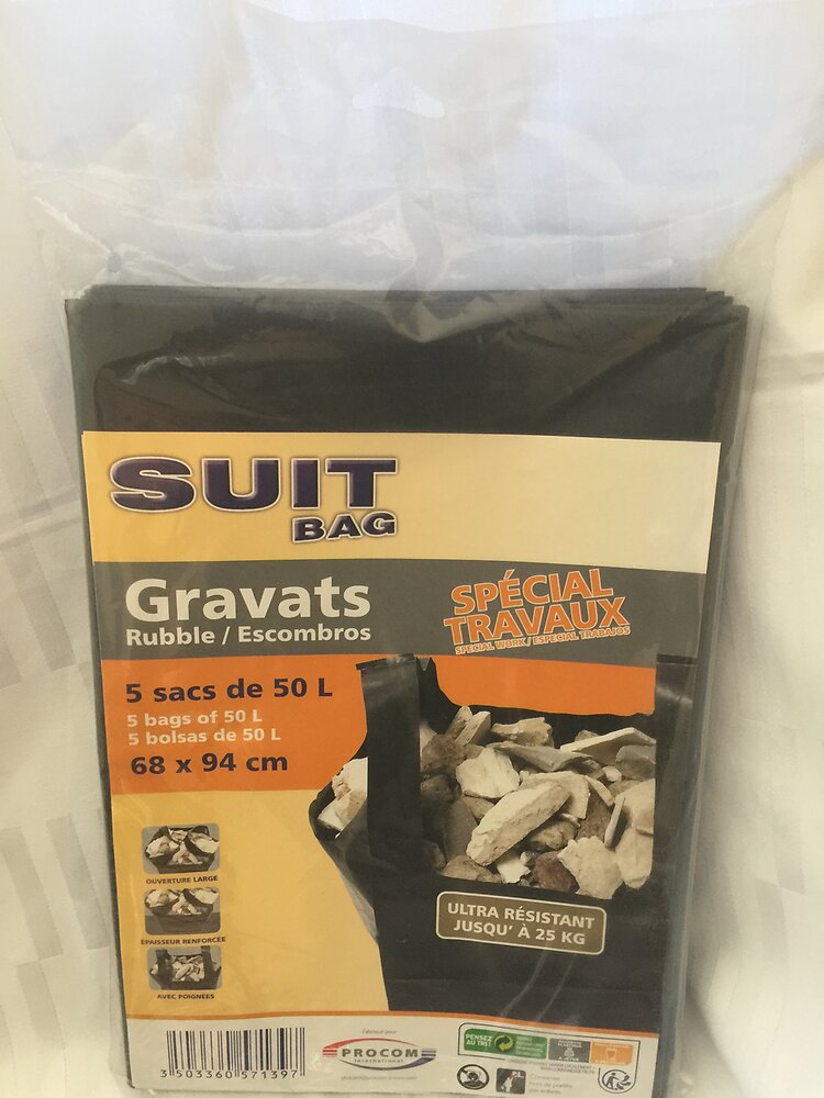 Lot de 5 sacs à gravats 50L | Bricorama