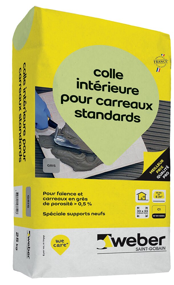 COLLE POUR CARREAUX STANDARDS BLANC 25KG | Bricomarché
